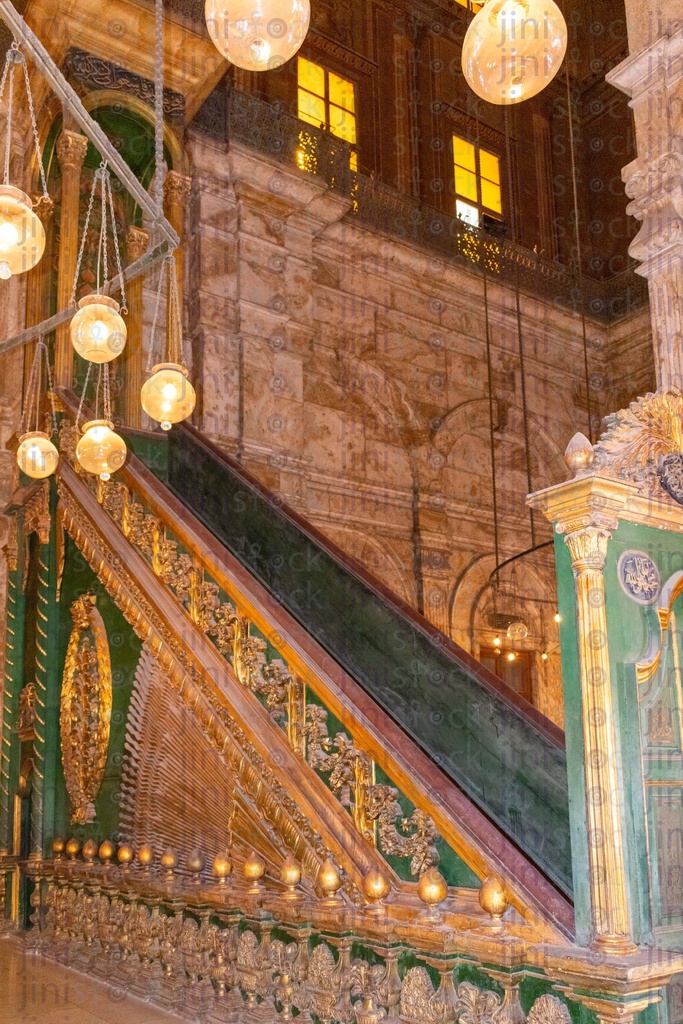 Islamic architecture and art inside mohamed ali mosque | Jini Stock