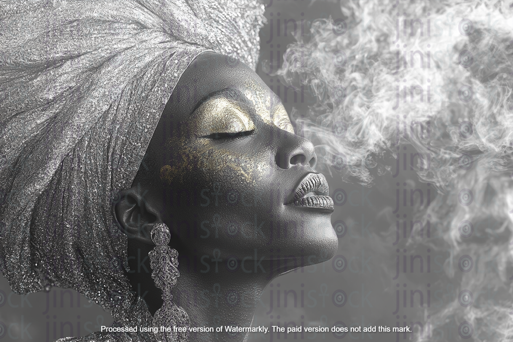 African woman smoking | Jini Stock