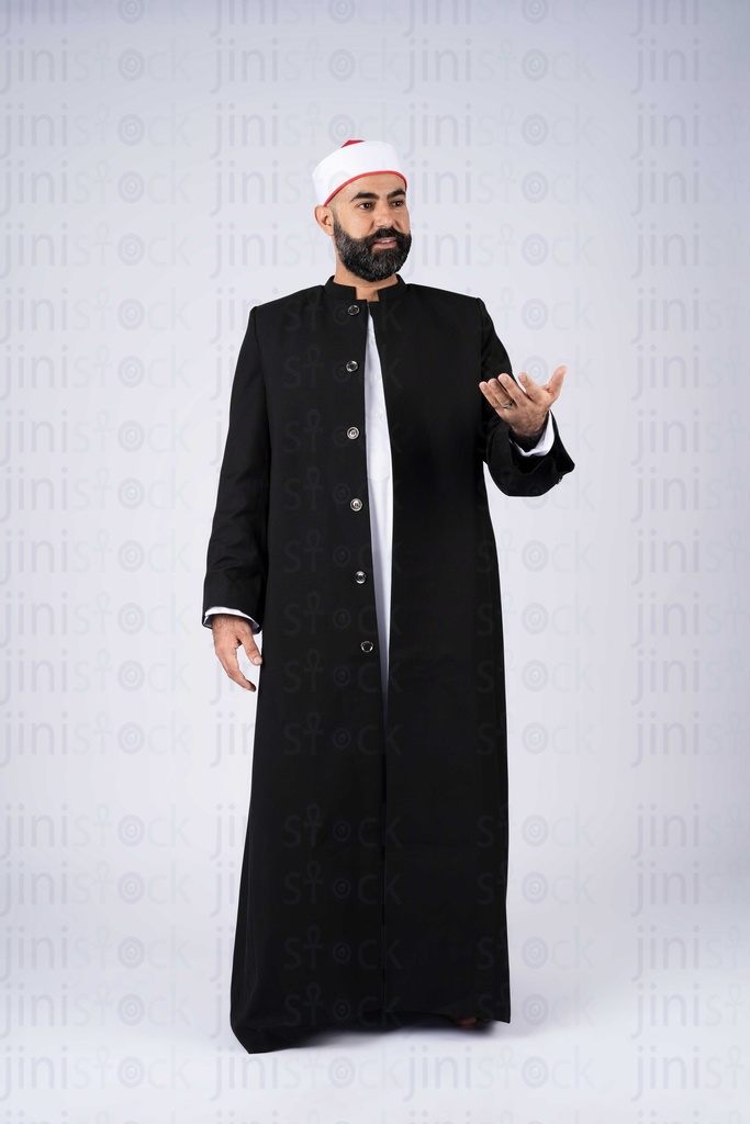 sheikh preaching standing in Azhar uniform | Jini Stock