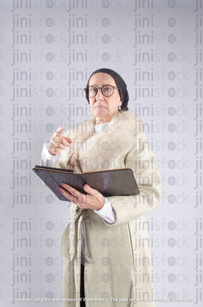 Old Egyptian woman Teacher or school principal | Jini Stock