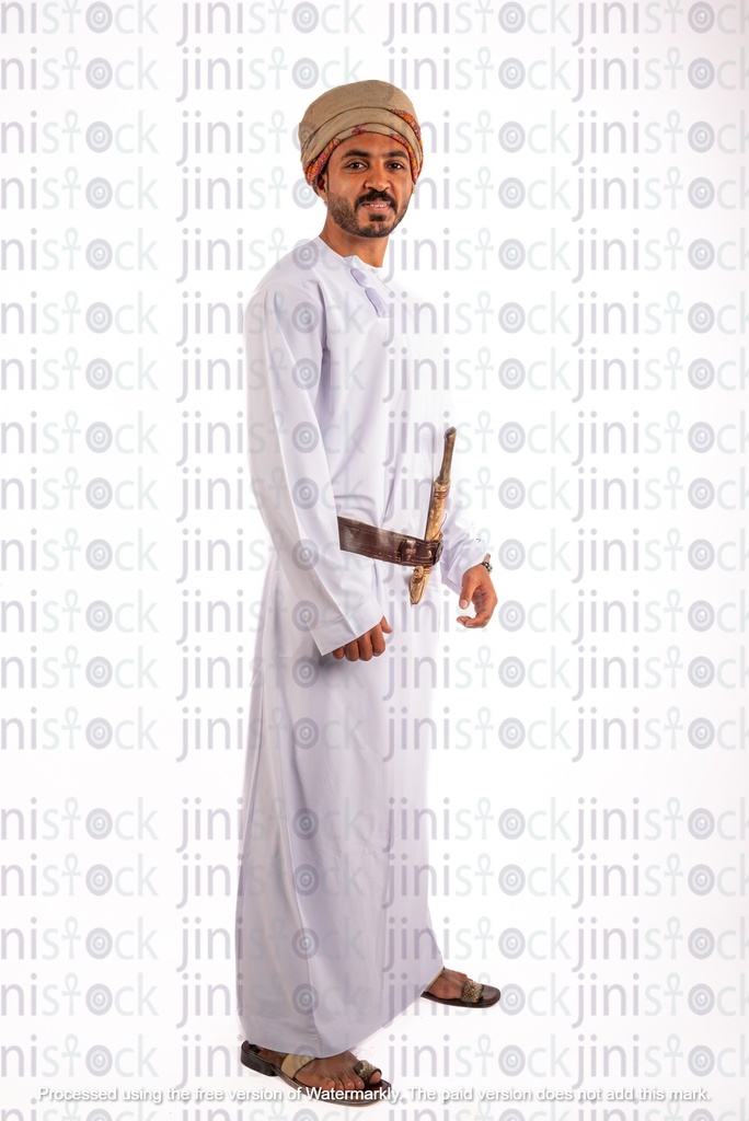Omani arab khaliji from gulf standing happy | Jini Stock