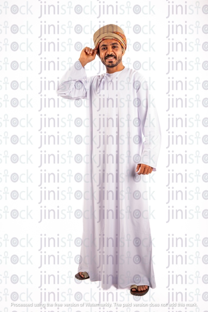 omani arab khaliji man from gulf thinking | Jini Stock