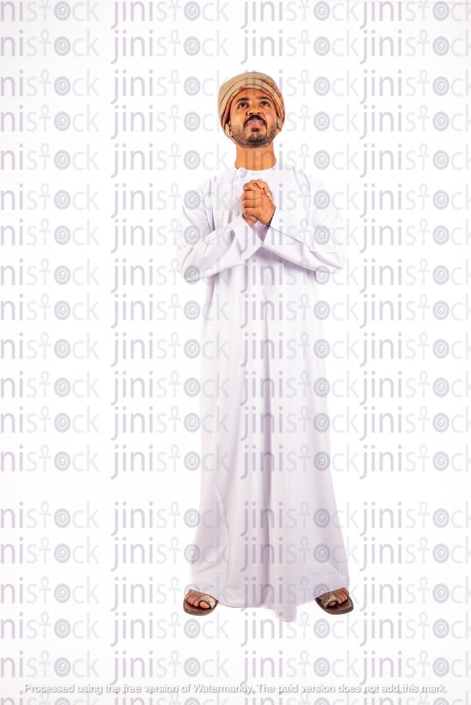 Omani arab khaliji man from gulf standing proud | Jini Stock