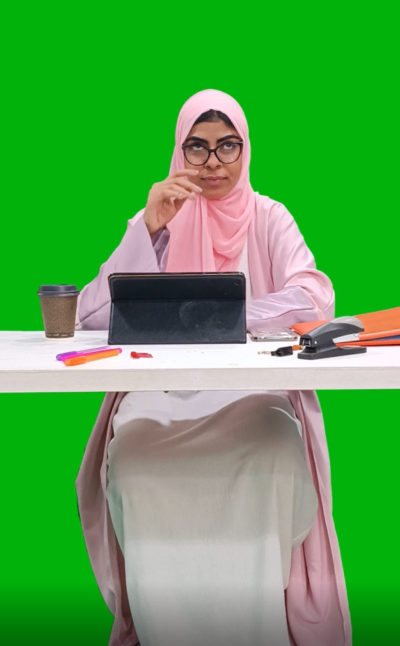 arab saudi khaliji woman from gulf working and smiling when she gets an ...