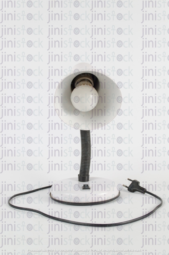 White desk lamp - front view | Jini Stock