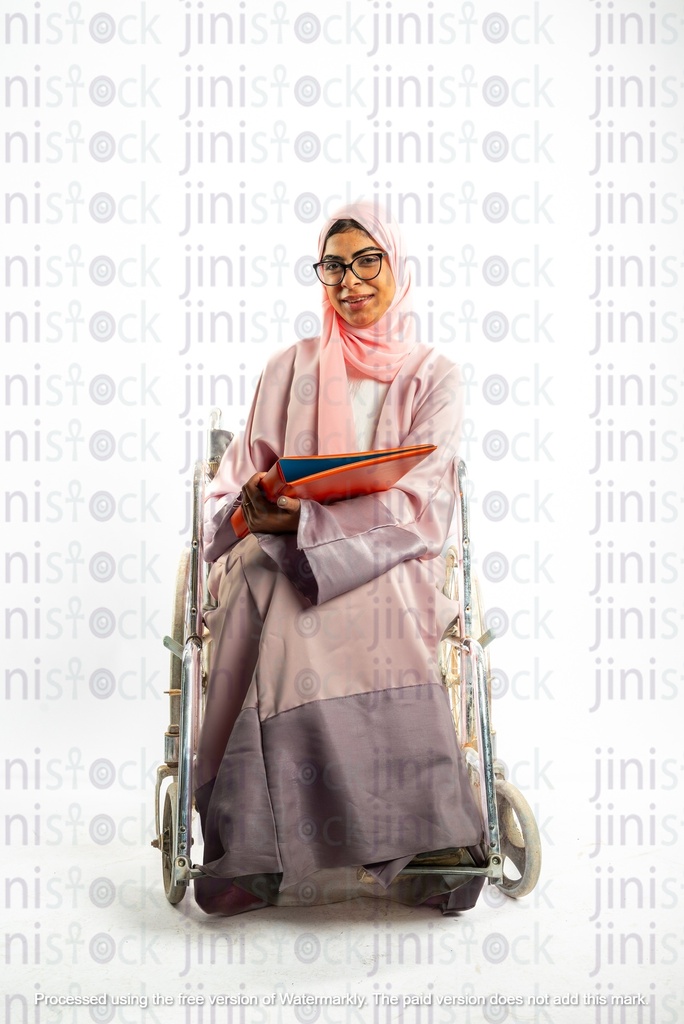 saudi khaliji woman from the gulf on a wheel chair disabled and holding ...