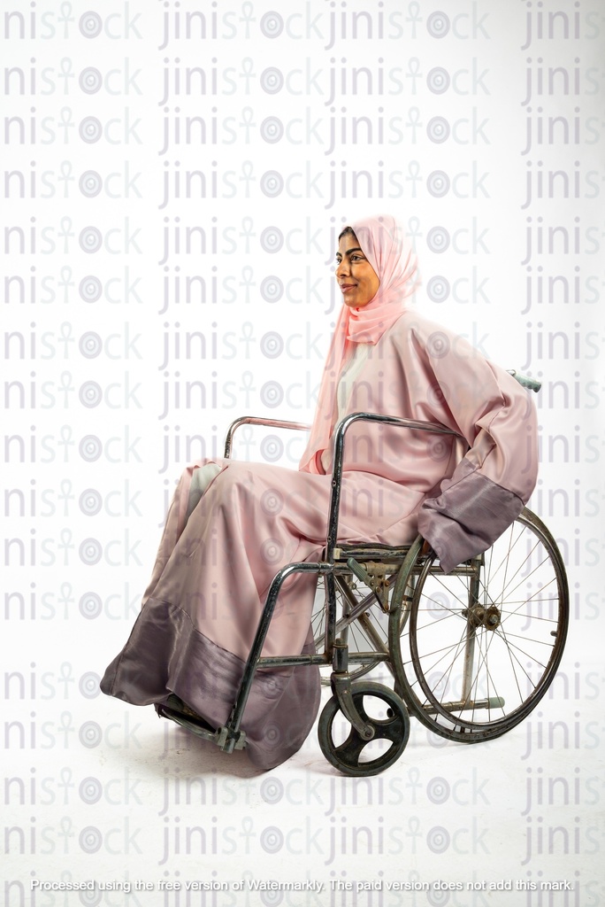 saudi khaliji woman from the gulf on a wheel chair disabled moving ...
