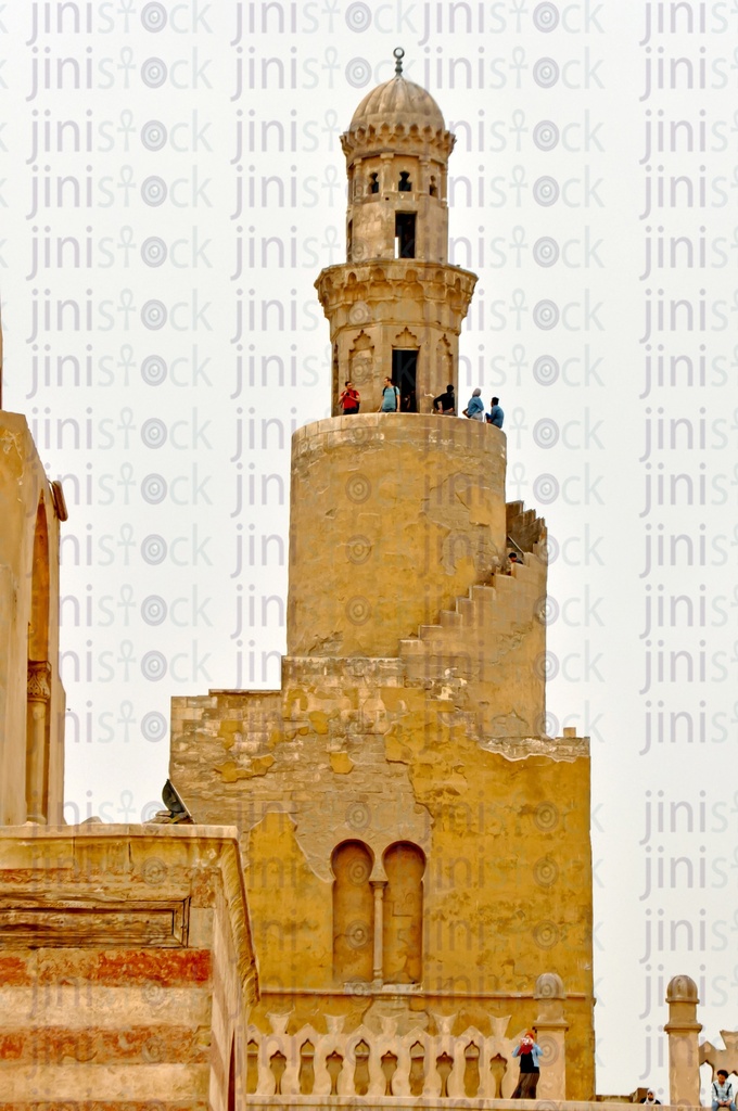 The minaret of the Ahmed ibn Tulun Mosque located in the area of ...
