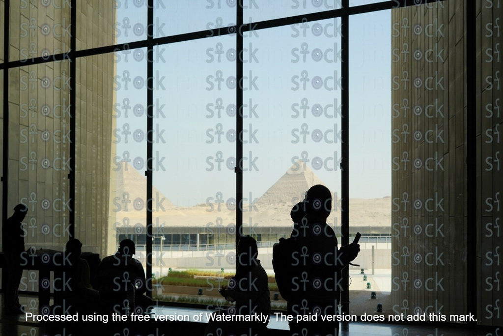 Pictures showing the pyramids from inside the new Egyptian Museum ...