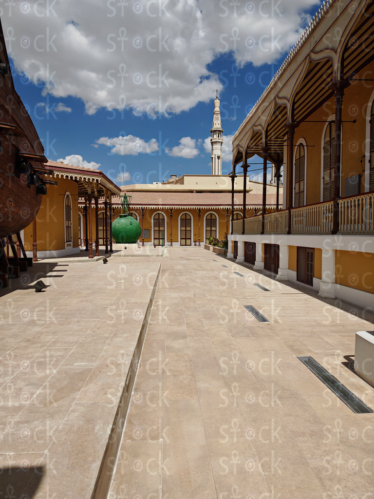 Stone Floor and Wooden Balcony at Suez Canal Museum | Jini Stock