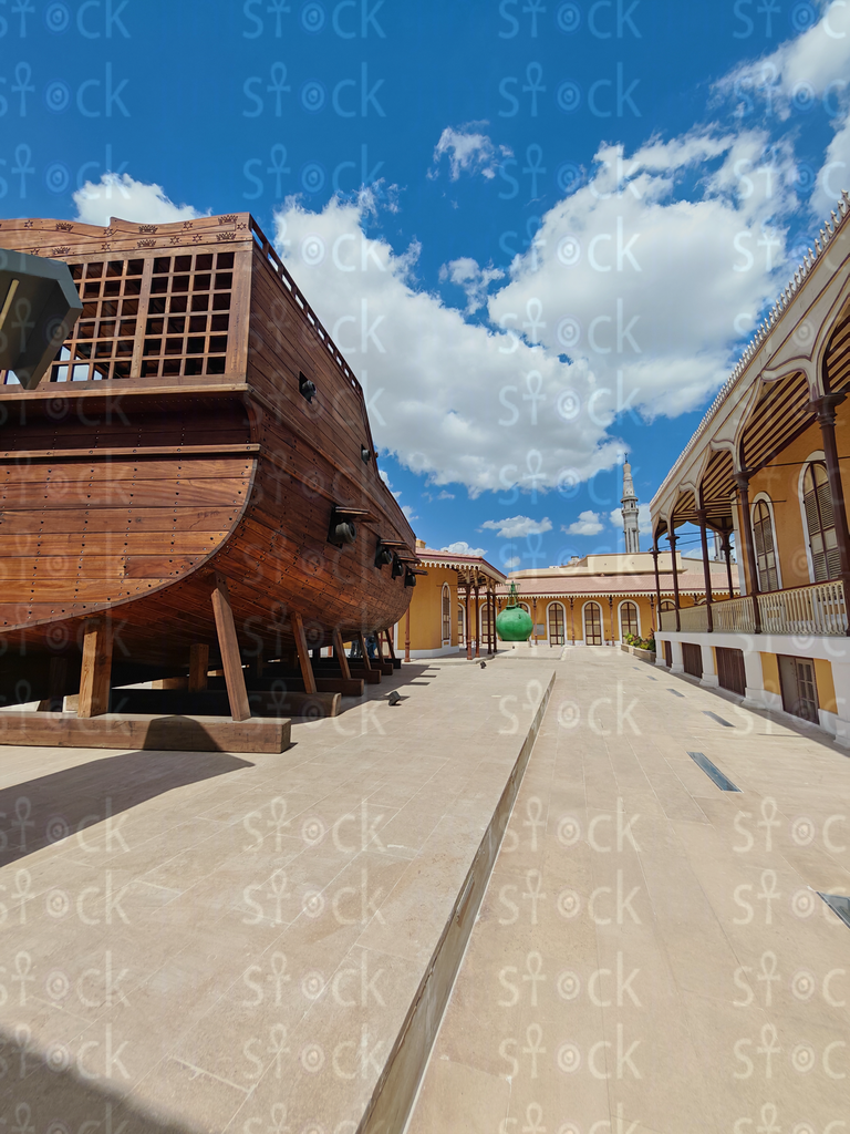 Wooden Ship Model Symbolizing the Opening of the Suez Canal | Jini Stock
