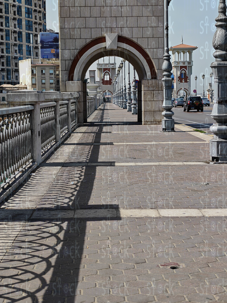 Walking Path under Arches of Bridge | Jini Stock